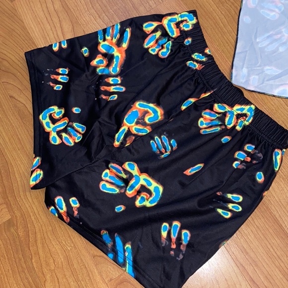 Handmade | Tops | Uv Reactive Hand Print Heat Map Top Shorts Set | Poshmark